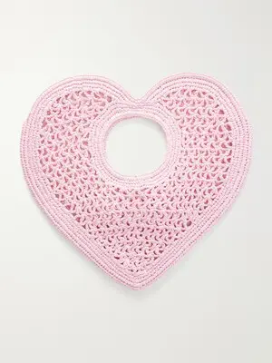 Jacquemus Le Spiaggia Coeur Leather-trimmed Raffia Tote Bag