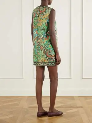 ALEMAIS Charlotte Floral-jacquard Satin Mini Dress