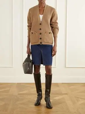 BLAZÉ MILANO Highland Uda Ribbed Wool And Cashmere-blend Cardigan