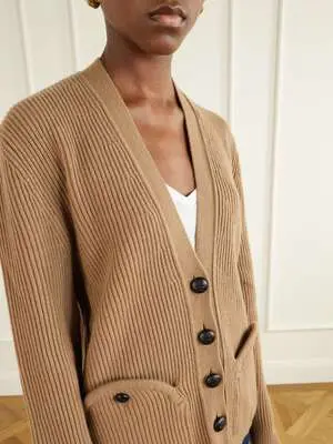BLAZÉ MILANO Highland Uda Ribbed Wool And Cashmere-blend Cardigan