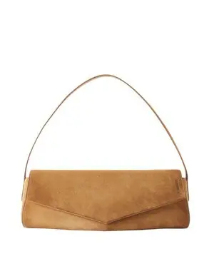JIL SANDER Kante Suede Shoulder Bag - Tan