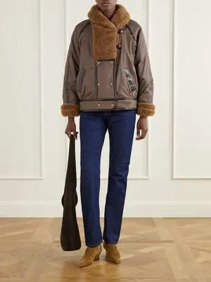 MARANT ETOILE Olinka Plush-trimmed Shell Coat