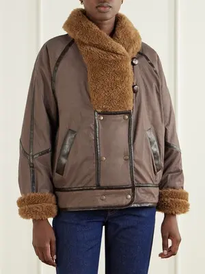 MARANT ETOILE Olinka Plush-trimmed Shell Coat