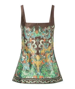 ALEMAIS Charlotte Printed Satin-twill Blouse - Brown
