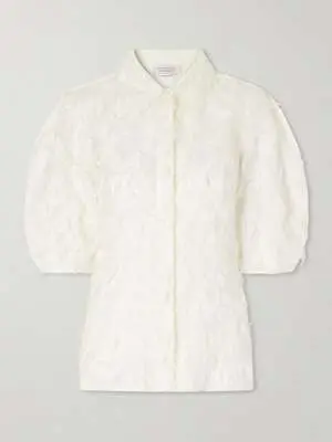 Gabriela Hearst Sansi Fil Coupè Silk And Wool-blend Blouse