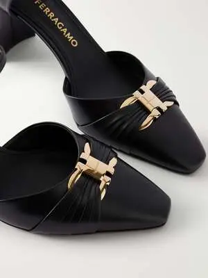 FERRAGAMO Migea 70 Buckle-detailed Leather Pumps