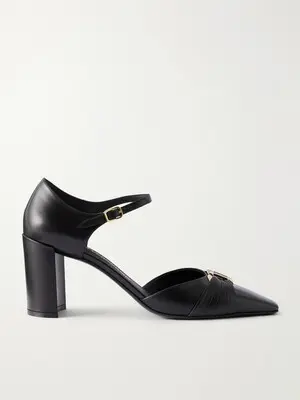 FERRAGAMO Migea 70 Buckle-detailed Leather Pumps - Black