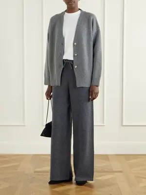 YVES SALOMON Drawstring Wool-blend Wide-leg Pants