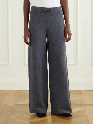 YVES SALOMON Drawstring Wool-blend Wide-leg Pants