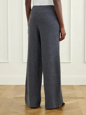 YVES SALOMON Drawstring Wool-blend Wide-leg Pants