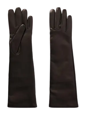 Nour Hammour Leather Gloves - Black