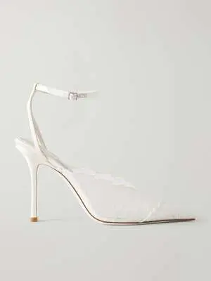JIMMY CHOO Faiz 100 Lace Pumps - Ivory