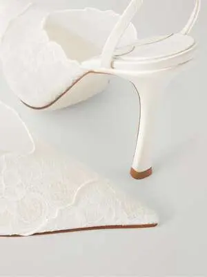 JIMMY CHOO Faiz 100 Lace Pumps - Ivory