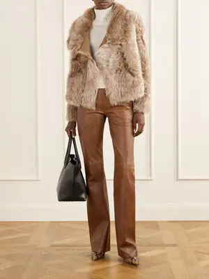 YVES SALOMON Reversible Shearling And Leather Jacket - Brown