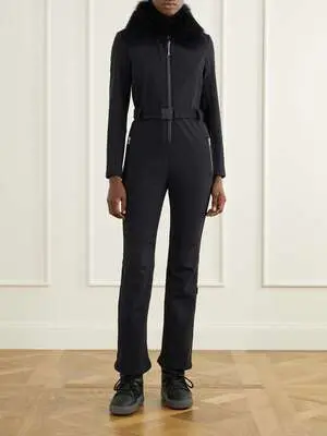 YVES SALOMON Shearling-trimmed Belted Ski Suit