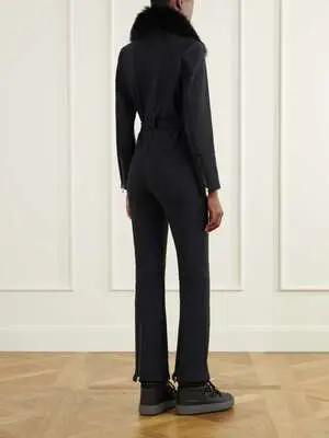 YVES SALOMON Shearling-trimmed Belted Ski Suit