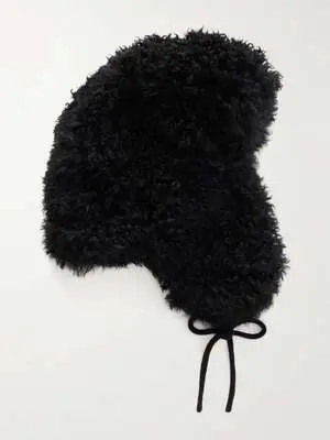 YVES SALOMON Chapka Shearling Hat - Black