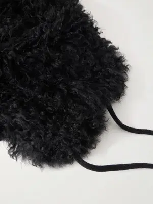 YVES SALOMON Shearling Trapper Hat - Black
