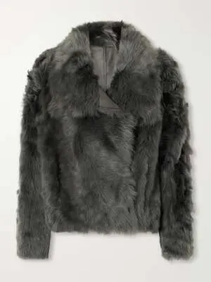 YVES SALOMON Reversible Shearling And Leather Jacket - Green