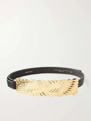 DEHANCHE Laurent Embellished Leather Belt - Black