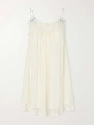 DÔEN Penelope Lace-trimmed Silk Mini Dress