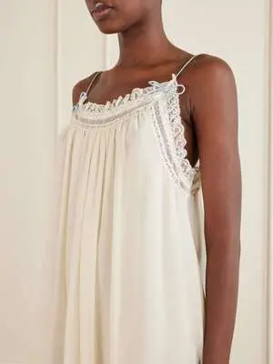 DÔEN Penelope Lace-trimmed Silk Mini Dress