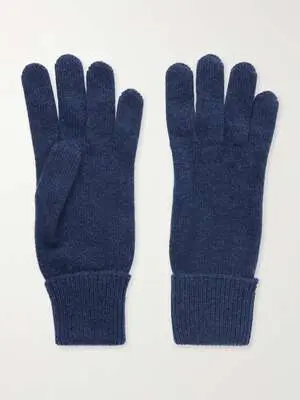Johnstons Of Elgin Doris Cashmere-blend Gloves - Navy