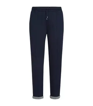 Brunello Cucinelli French Terry Drawstring Sweatpants - Blue