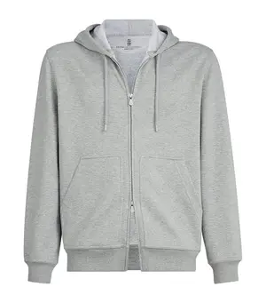 Brunello Cucinelli French Terry Zip-up Hoodie - Grey