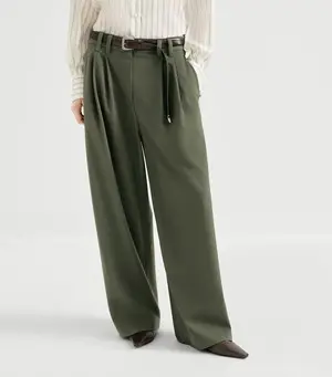 Brunello Cucinelli Tropical Luxury Wool Tailored Trousers