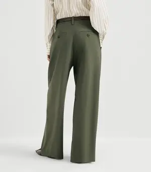Brunello Cucinelli Tropical Luxury Wool Tailored Trousers