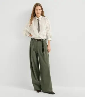 Brunello Cucinelli Tropical Luxury Wool Tailored Trousers