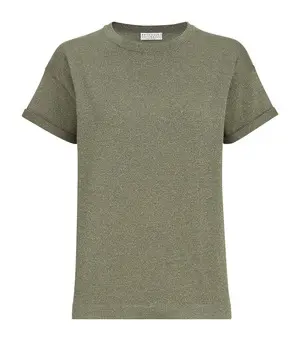 Brunello Cucinelli Cashmere-silk Blend T-shirt - Green