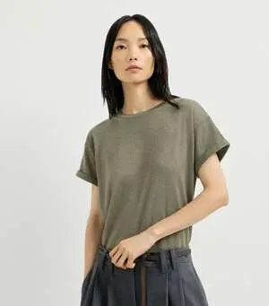 Brunello Cucinelli Cashmere-silk Blend T-shirt - Green