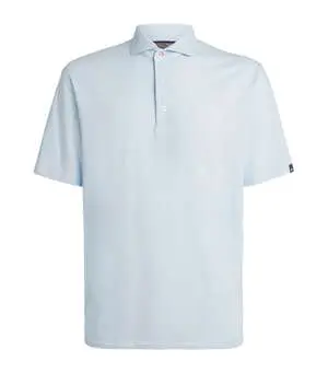 Kjus Pima Cotton Printed Hollow Polo Shirt - Blue