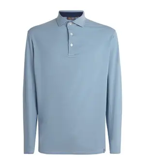 Kjus Stripe Soren Long-sleeve Polo Shirt - Blue