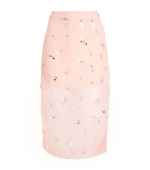 Simkhai Embellished Organza Delilah Midi Skirt