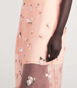 Simkhai Embellished Organza Delilah Midi Skirt