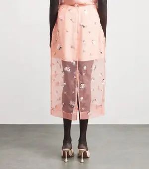 Simkhai Embellished Organza Delilah Midi Skirt