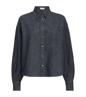 Brunello Cucinelli Monili-trim Denim Shirt