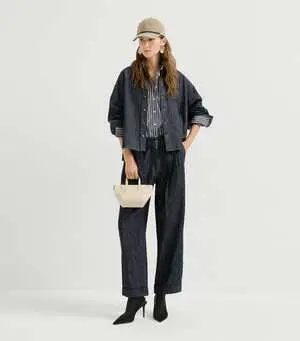 Brunello Cucinelli Monili-trim Denim Shirt