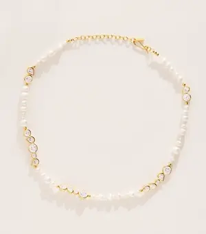 Completedworks Plated Freshwater Pearl Glitch Choker - Gold