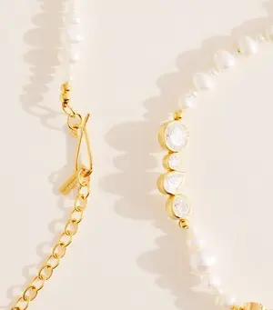 Completedworks Plated Freshwater Pearl Glitch Choker