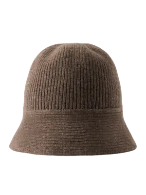 Nour Hammour Bruno Ribbed Merino Wool And Cashmere-blend Bucket Hat - Brown