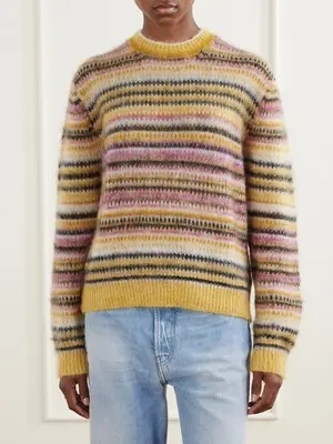MARANT ETOILE Morine Striped Brushed Mohair And Wool-blend Sweater