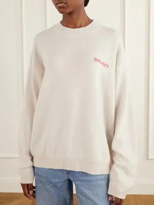 FRAME Sotheby's Logo-embroidered Cashmere Sweater