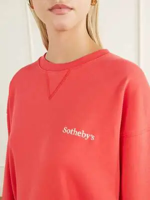 FRAME Sotheby's Logo-embroidered Cotton-jersey Sweatshirt