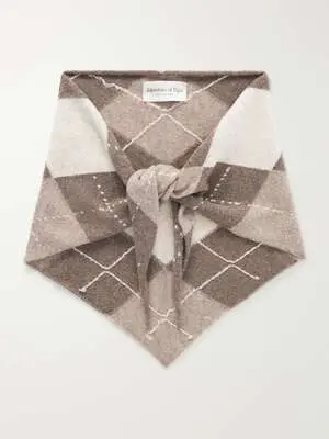 Johnstons Of Elgin Clan Checked Cashmere Scarf - Beige