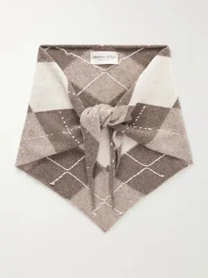 Johnstons Of Elgin Clan Checked Cashmere Scarf - Neutrals
