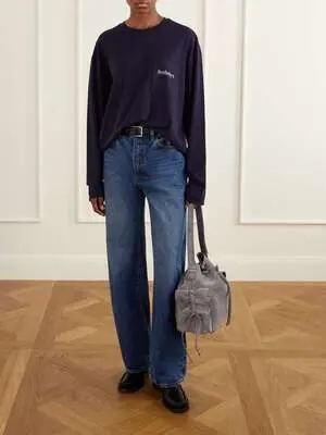FRAME Sotheby's Logo-embroidered Cotton-jersey Sweatshirt
